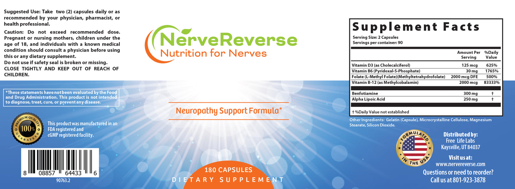 NerveReverse Neuropathy Support Formula – Free Life Labs
