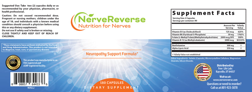 NerveReverse Neuropathy Support Formula – Free Life Labs
