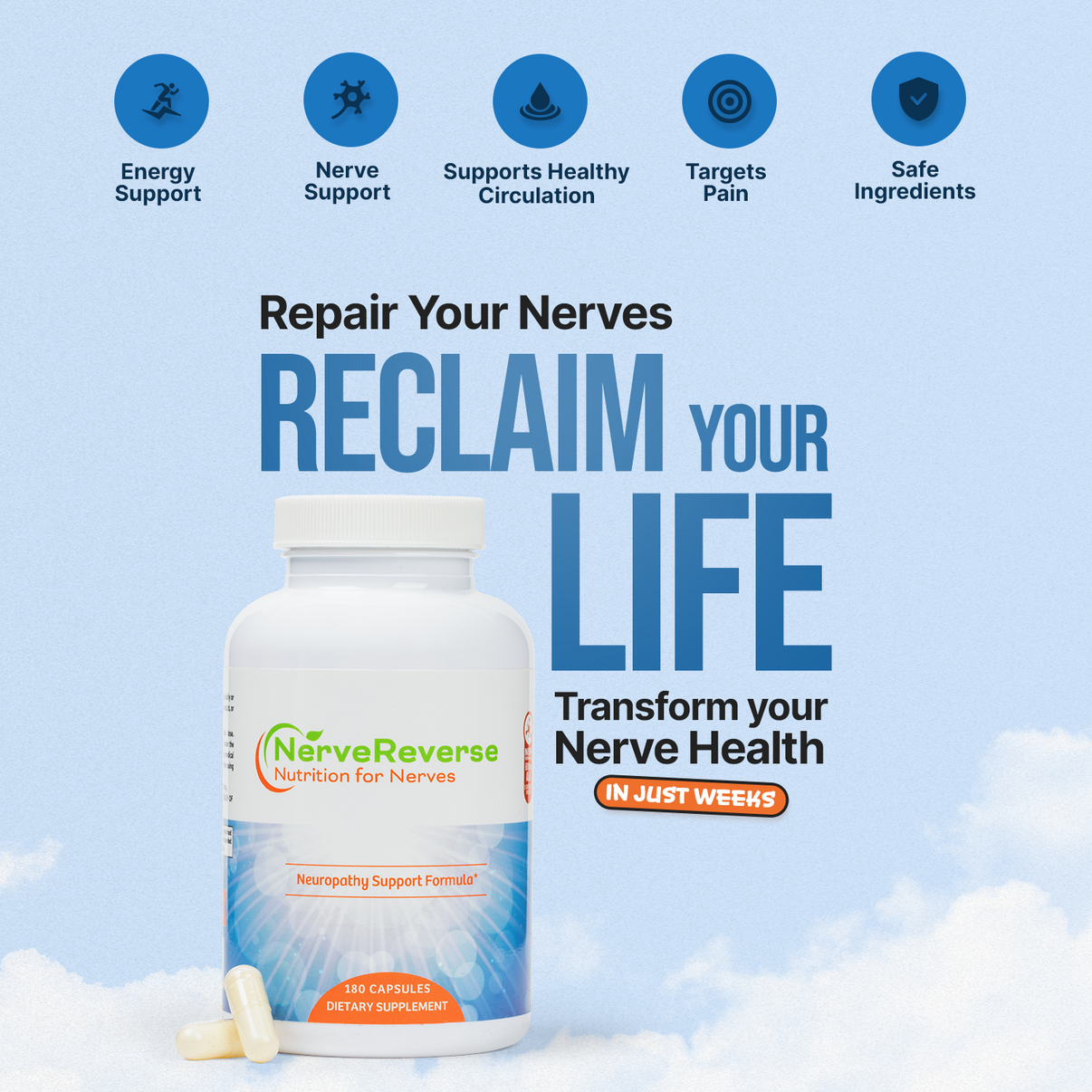 NerveReverse Neuropathy Support Formula – Free Life Labs